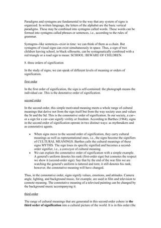 Semiology Reading - AS COMMS | PDF