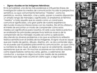 Semiotica de los mensajes televisivos | PPTX
