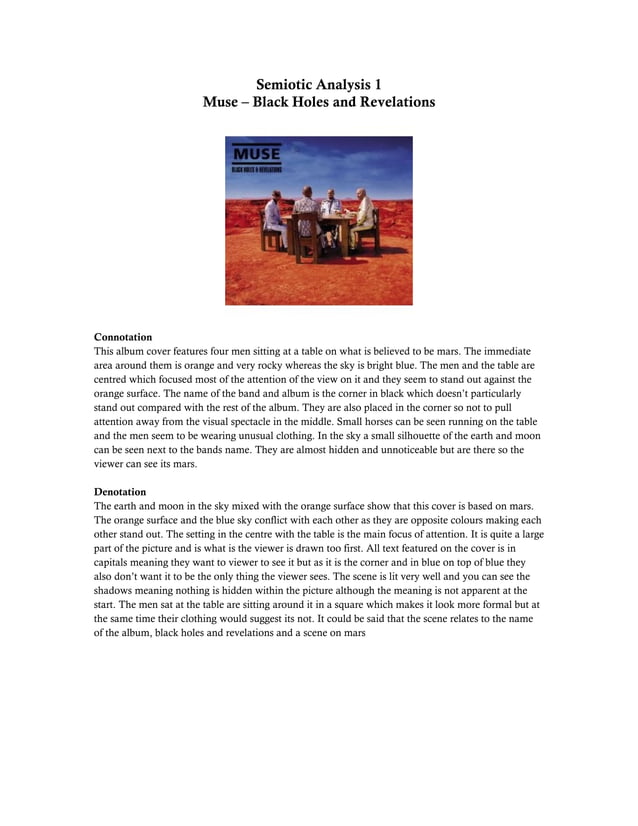 Semiotic analysis 1 - Muse | PDF