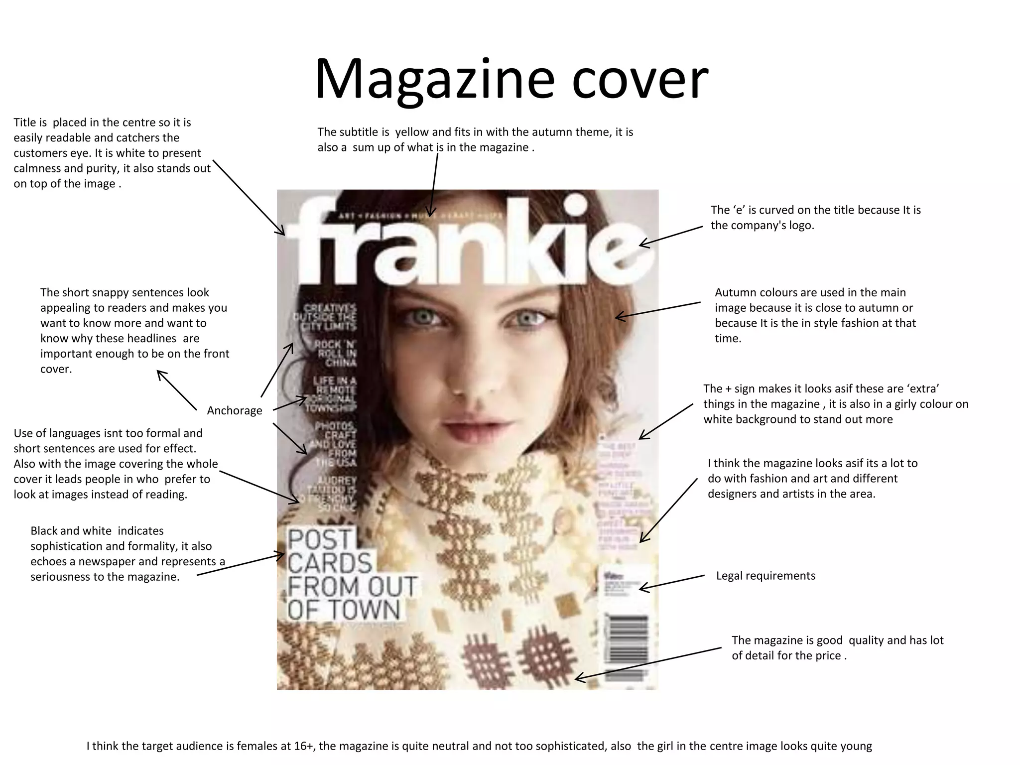 Semiotic analysis of a magazine cover | PPTX