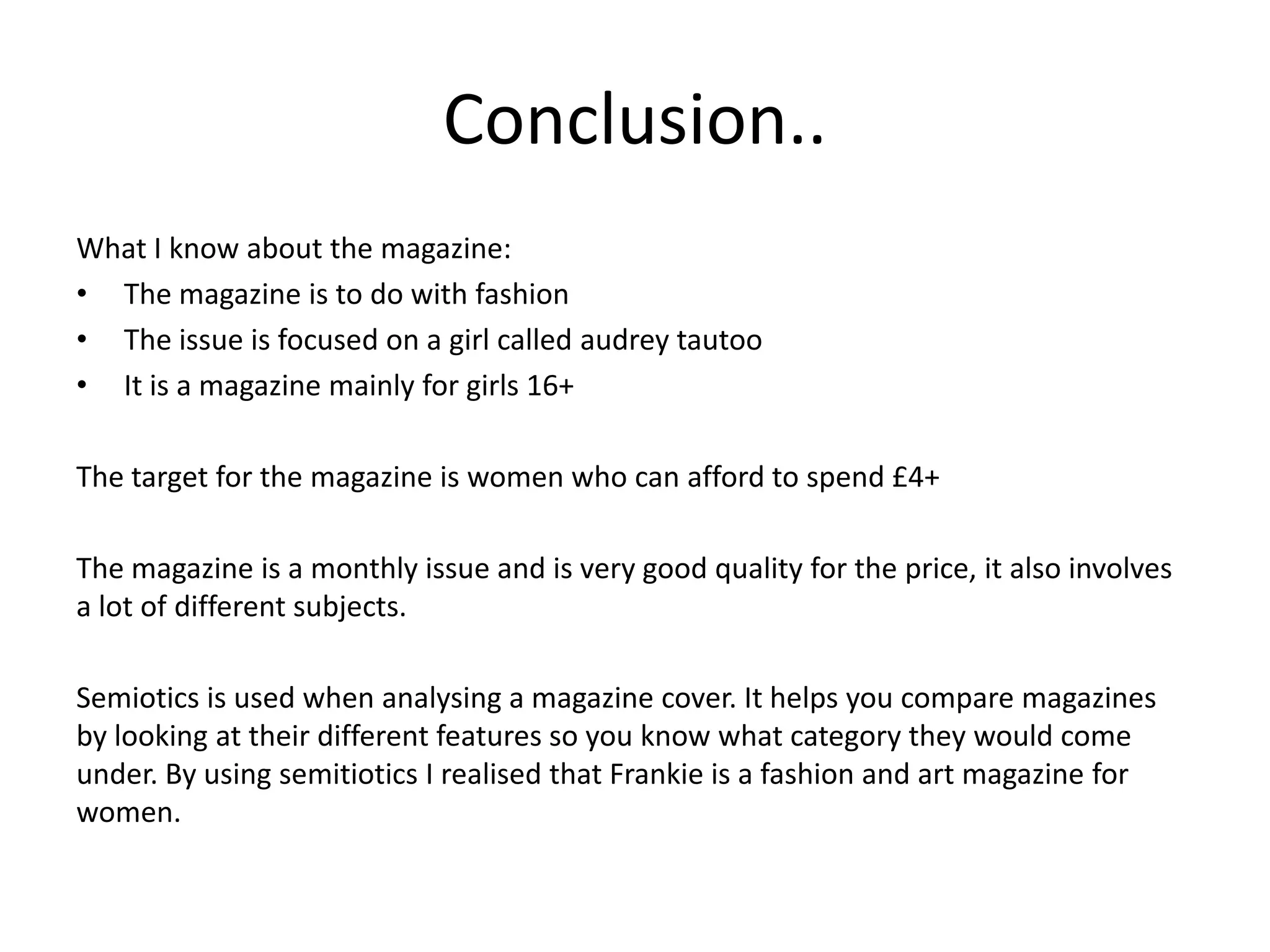 Semiotic analysis of a magazine cover | PPTX