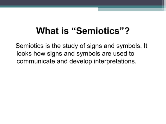 Semiotics | PPT