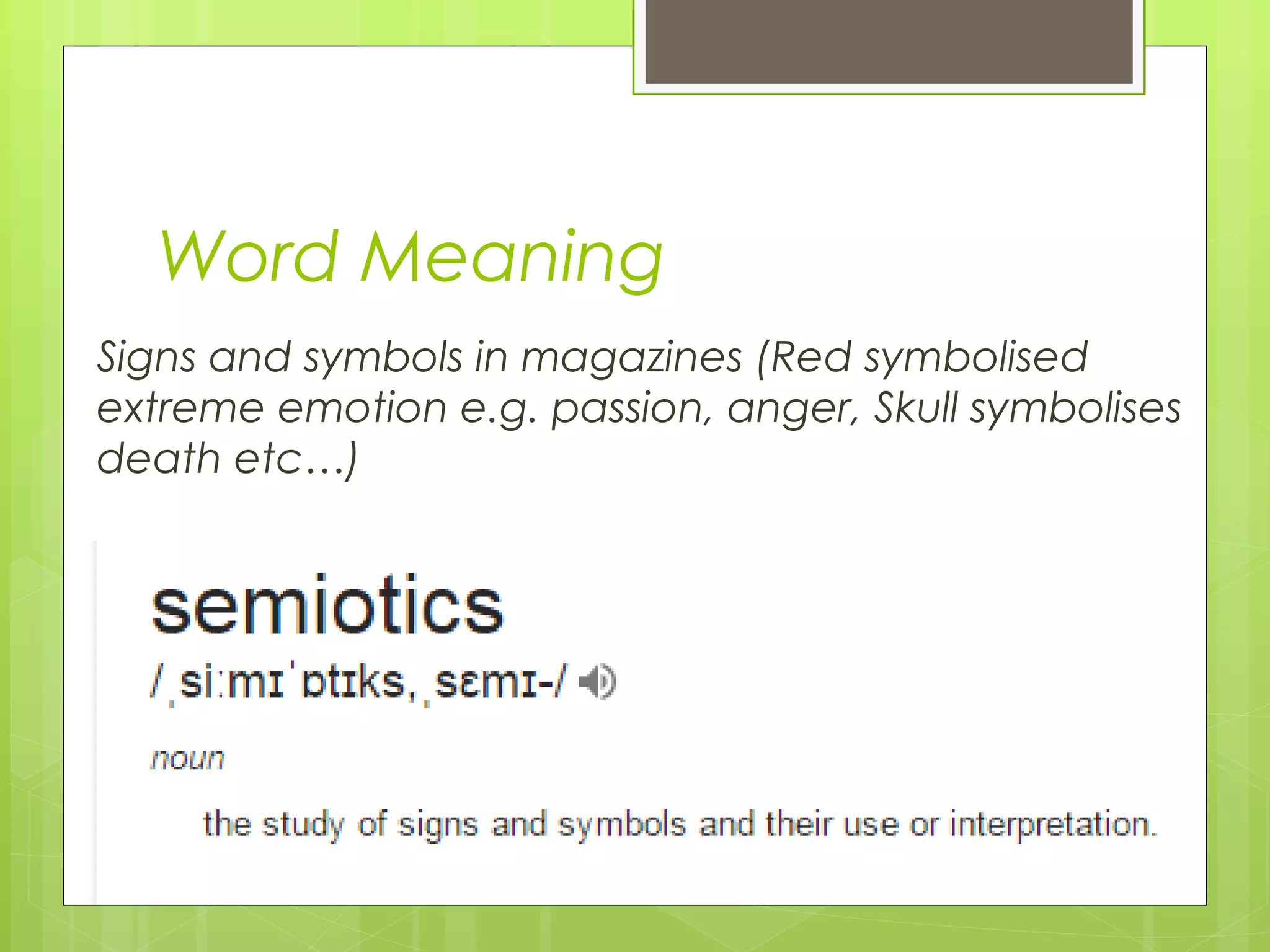 Semiotics (Signs and Symbols) | ODP