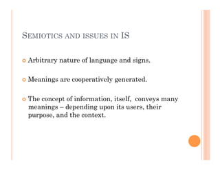 Semiotics and Information Science | PPT