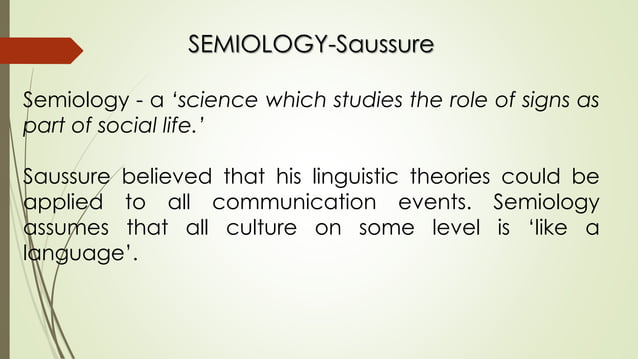 Semiotics and semiology | PPTX