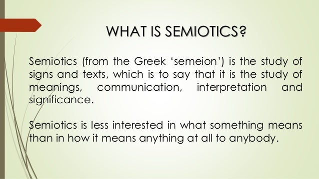 Semiotics Meaning