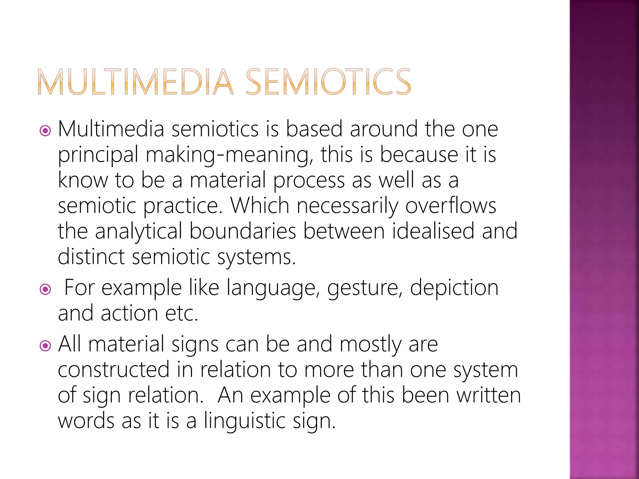 Semiotics powerpoint by annabelle parish | PPTX
