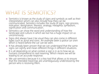 Semiotics powerpoint by annabelle parish | PPTX