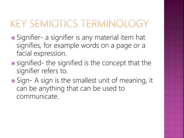 Semiotics powerpoint by annabelle parish | PPTX