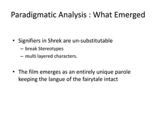 Semiotics Shrek The Movie | PPTX