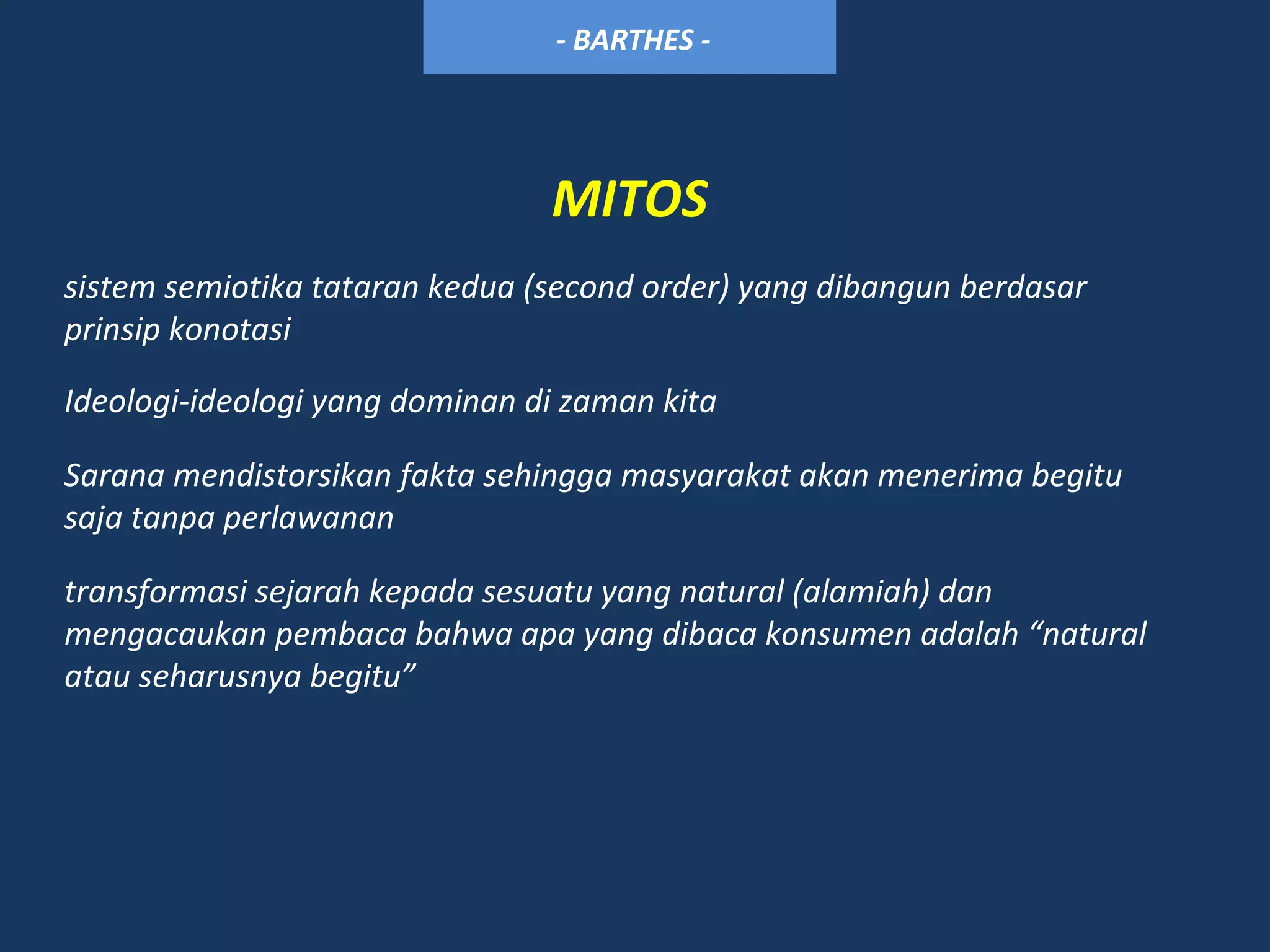 Semiotika: denotasi, konotasi, mitos | PPT