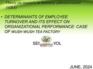 Thesis on master's in business administration (MBA) | PPTX