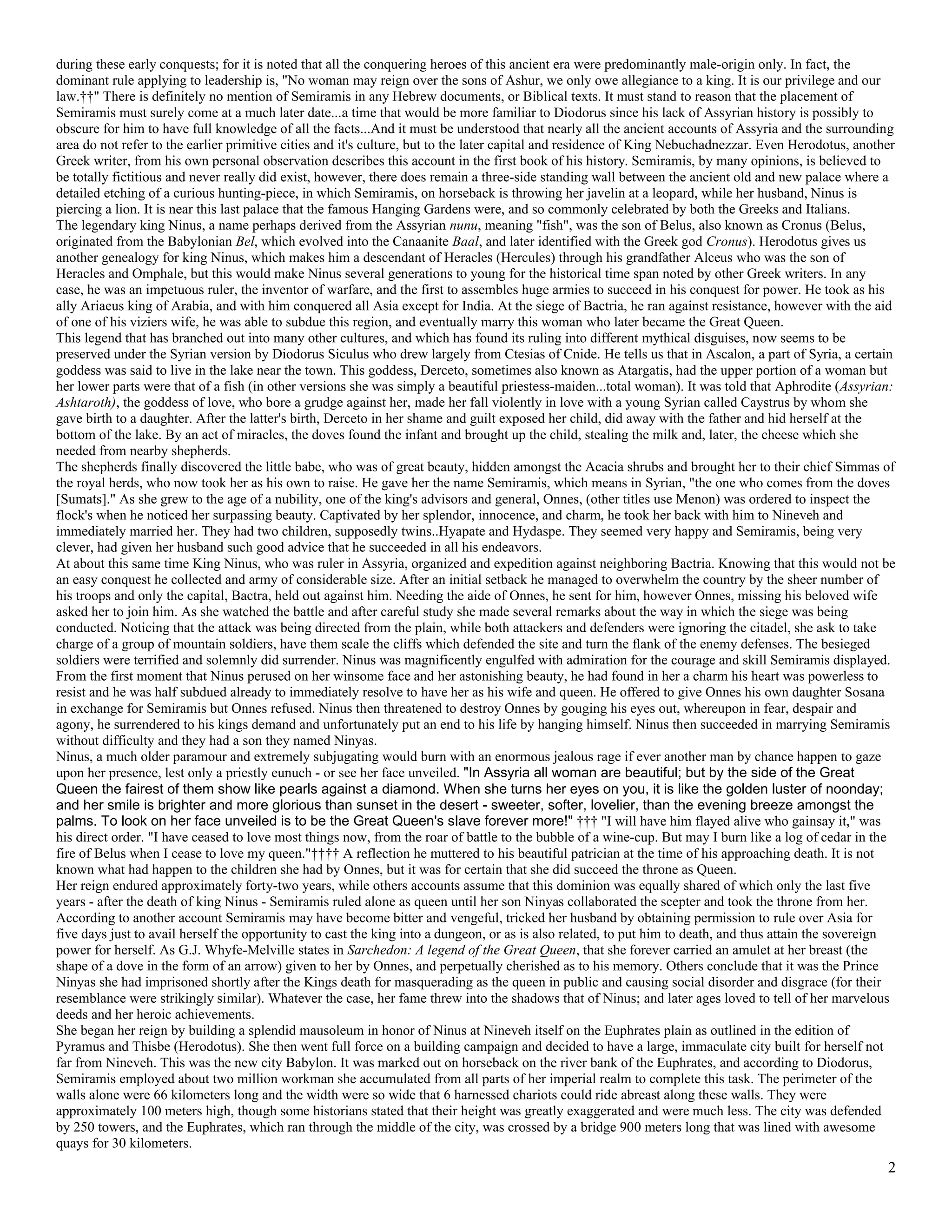 1 SEMIRAMIS Legendary Mysterious Great Queen of Assyria A commentary ...