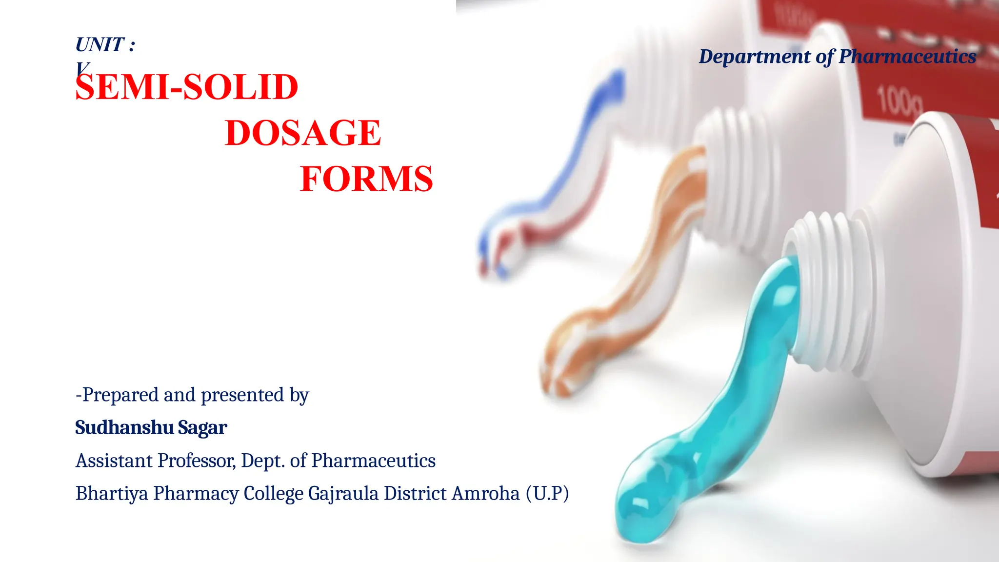 Sem-solid dosage form, mechanism, types, preparation of creams, gel ...