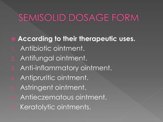 Semisolid dosage form (ointment) | PDF