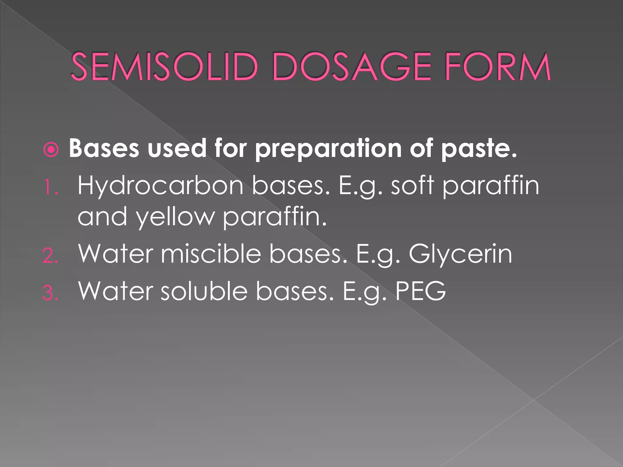 Semisolid dosage form (paste, jellies, and poulties) | PDF