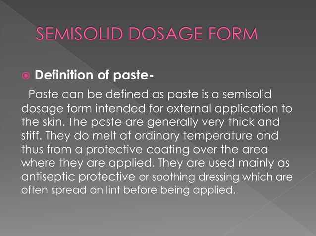 Semisolid dosage form (paste, jellies, and poulties) | PDF | Skin and ...
