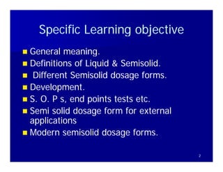 Semisolid dosage forms | PDF