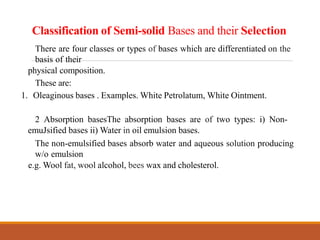 Semisolid dosage form | PPTX | Skin and Dermatology | Diseases and ...