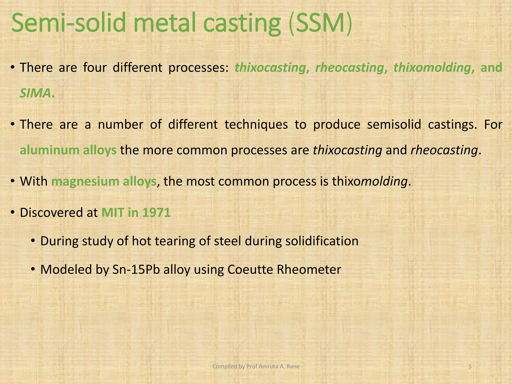 Semi Solid Metal Casting | PDF