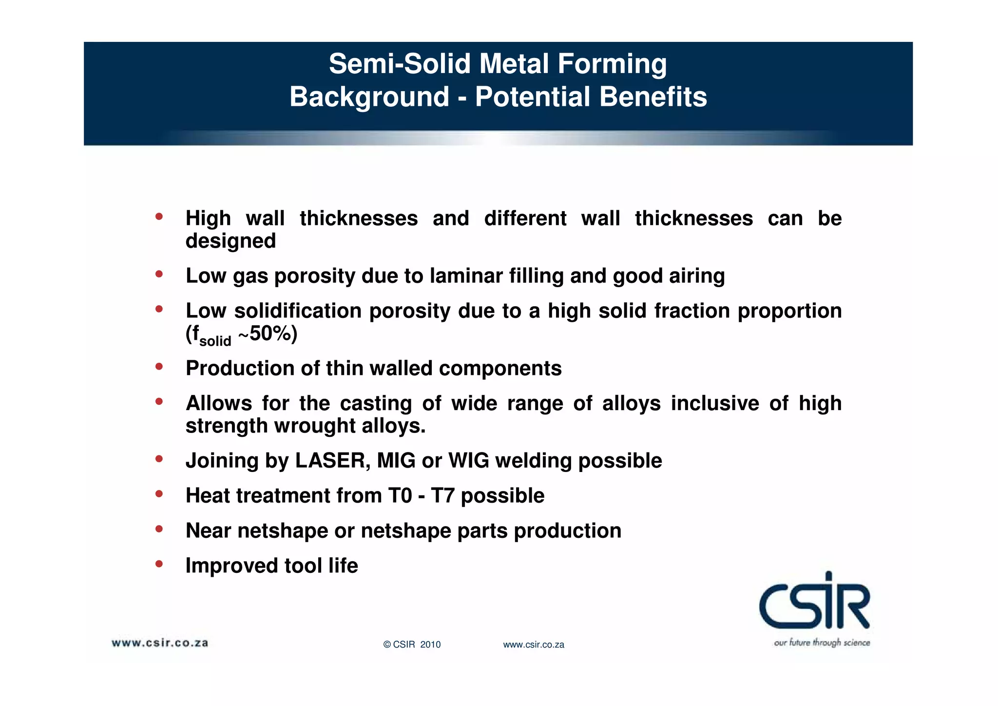 Semi solid metal forming | PDF