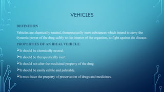 SEMI SOLID VEHICLES used in homoeopathic medicinal preparation | PPTX