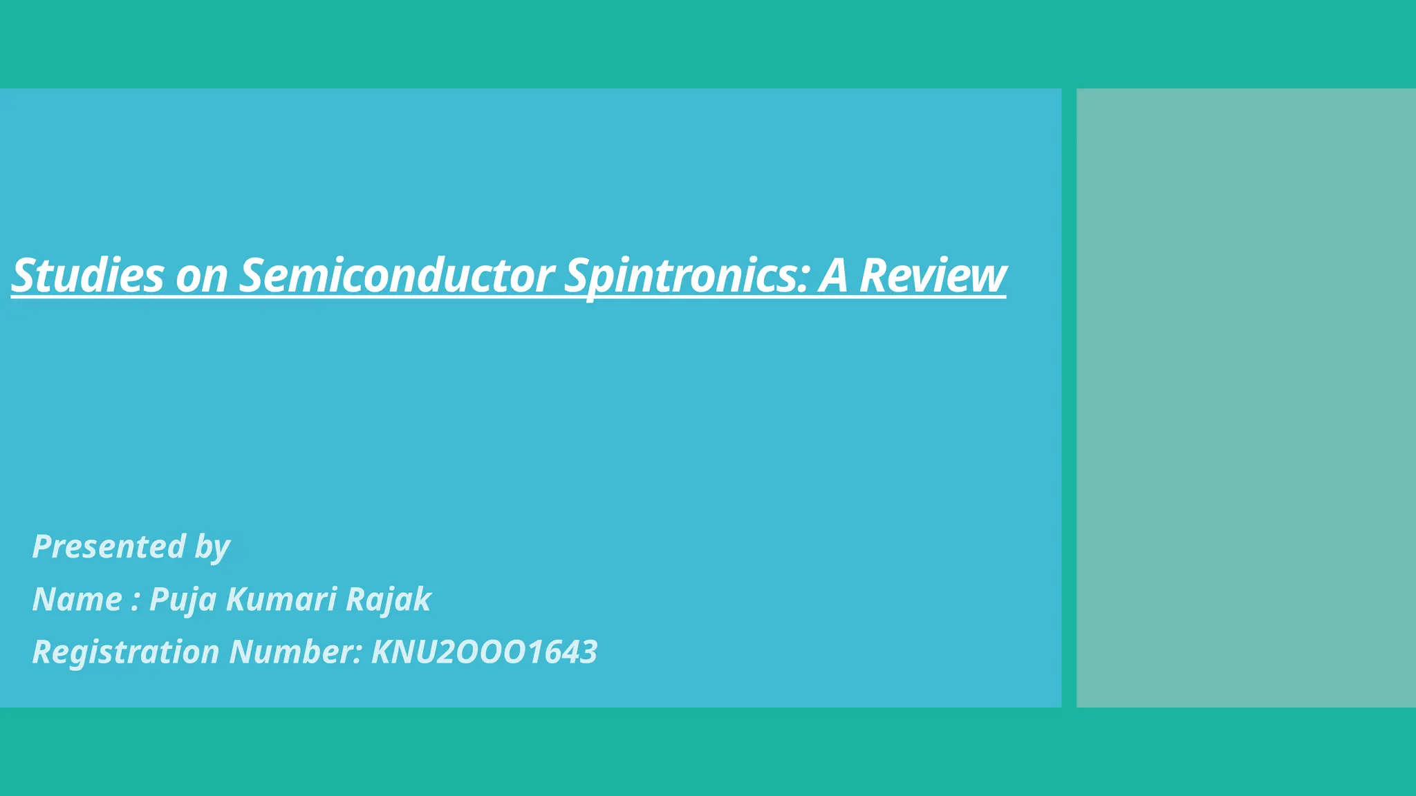 Semiconductor Spintronics Power Point Pptx