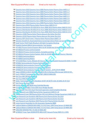 Semistar Corp main semiconductor equipment parts inventory may 202C | PDF