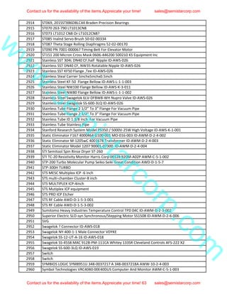 Semistar semiconductor equipment parts inventory may 2020 | PDF