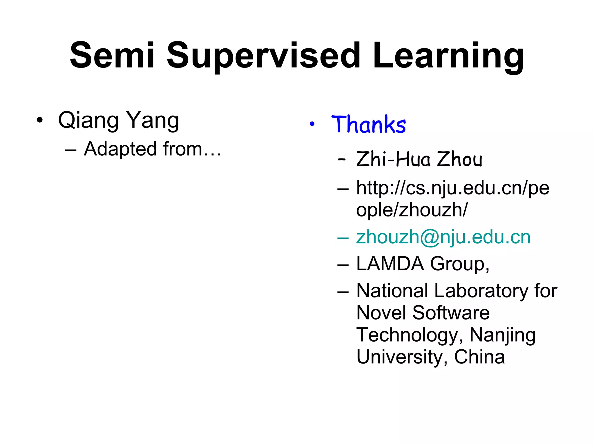 Semi-supervised Learning | PPT
