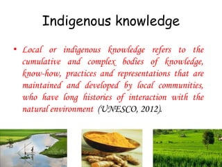 indeginous traditional knowledge for tackling climate change | PPTX