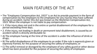The Employee Compensation Act, 1923 | PPTX
