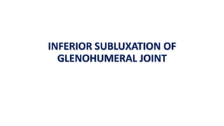 Pathomechanics of Glenohumeral joint | PPT