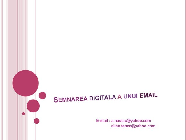 Semnarea digitala a unui email | PPTX