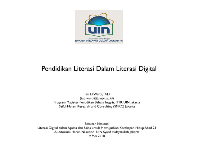 Pendidikan Literasi Dalam Literasi Digital | PPT
