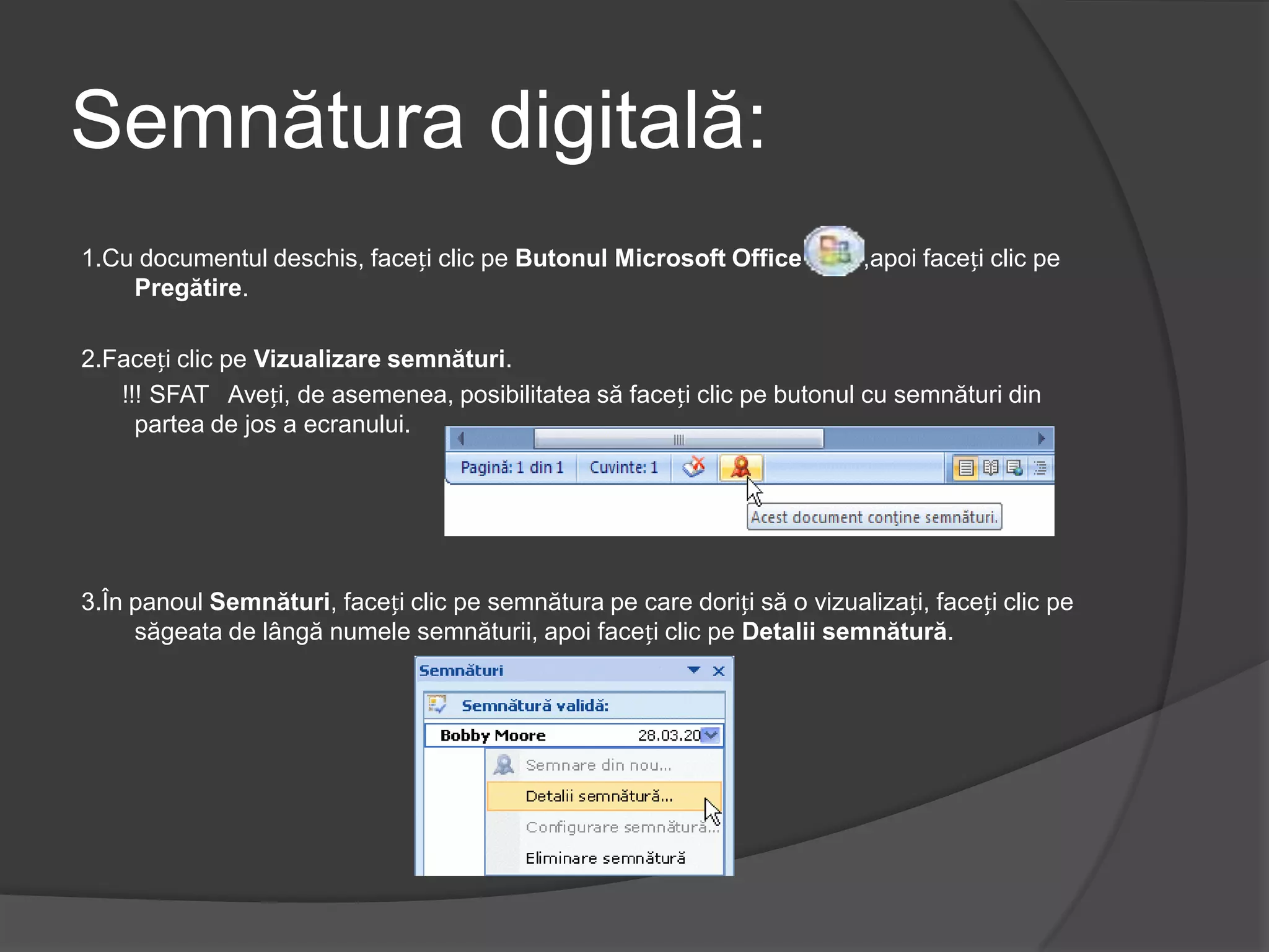 Semnatura digitala a unui document | PPTX