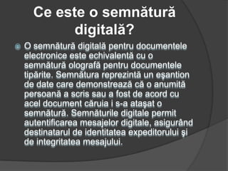 Semnatura digitala a unui document | PPTX