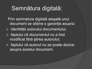 Semnatura digitala a unui document | PPTX