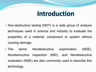 non-destructive testing ppt | PPTX
