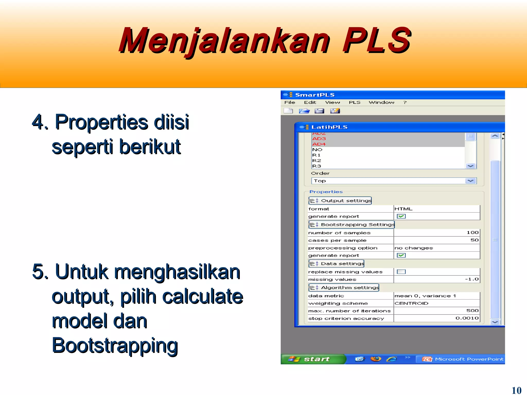 Tutorial SEM Menggunakan PLS | PPT