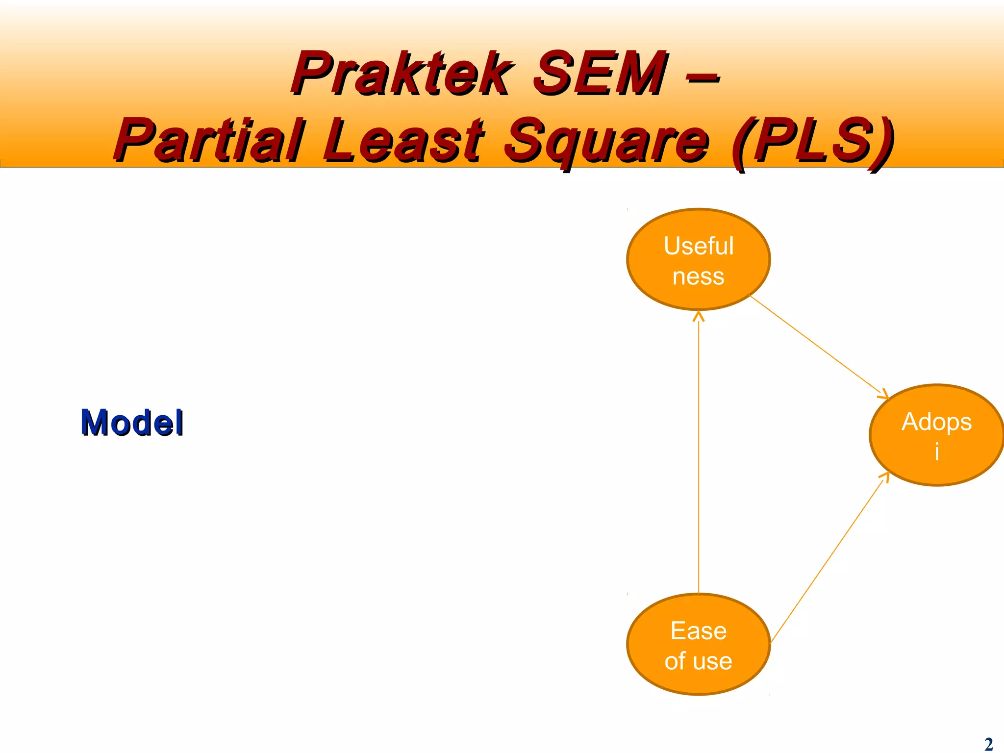 Tutorial SEM Menggunakan PLS | PPT