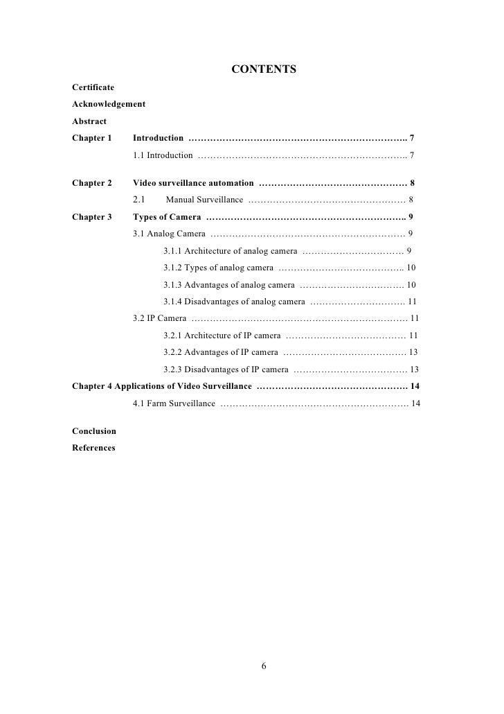 Video Surveillance Report