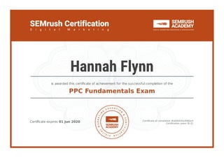 SEMrush Academy | PPC Fundamentals Certificate | PPT