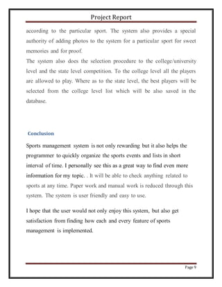 sports event management system.report | DOCX