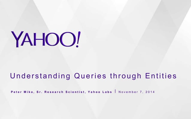 Understanding Queries through Entities | PPT