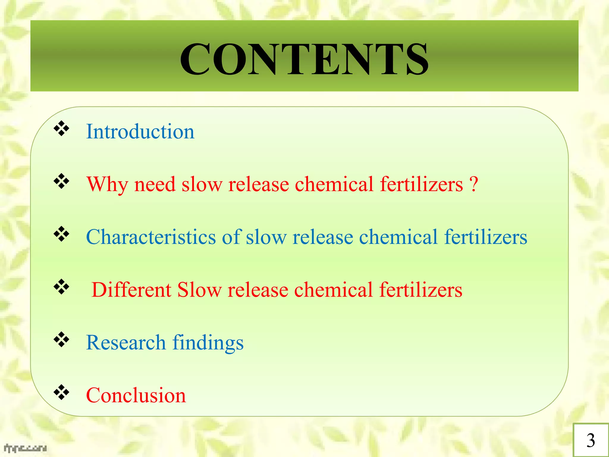 slow release fertilizer in crop production | PPT