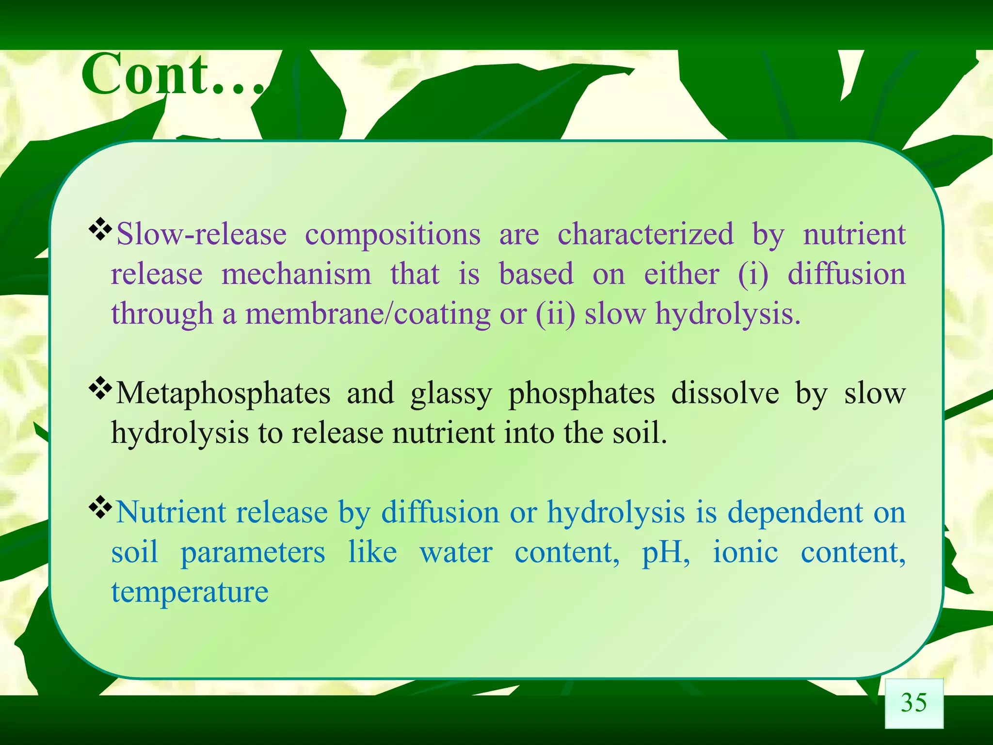 slow release fertilizer in crop production | PPT