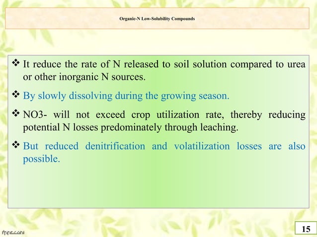 slow release fertilizer in crop production | PPT | Chemistry | Science