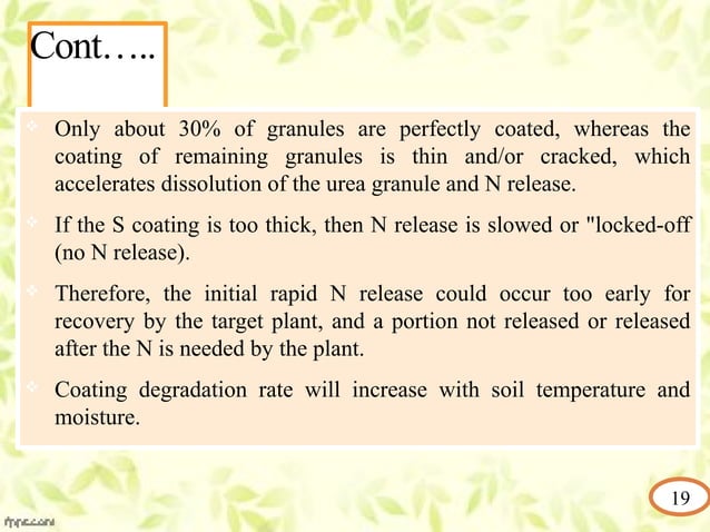 slow release fertilizer in crop production | PPT | Chemistry | Science