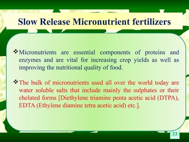 slow release fertilizer in crop production | PPT | Chemistry | Science